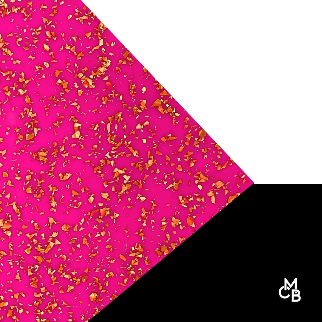 1/8" Hot Pink Gold Luxe Flake Glitter Cast Acrylic Sheets – Custom Made ...