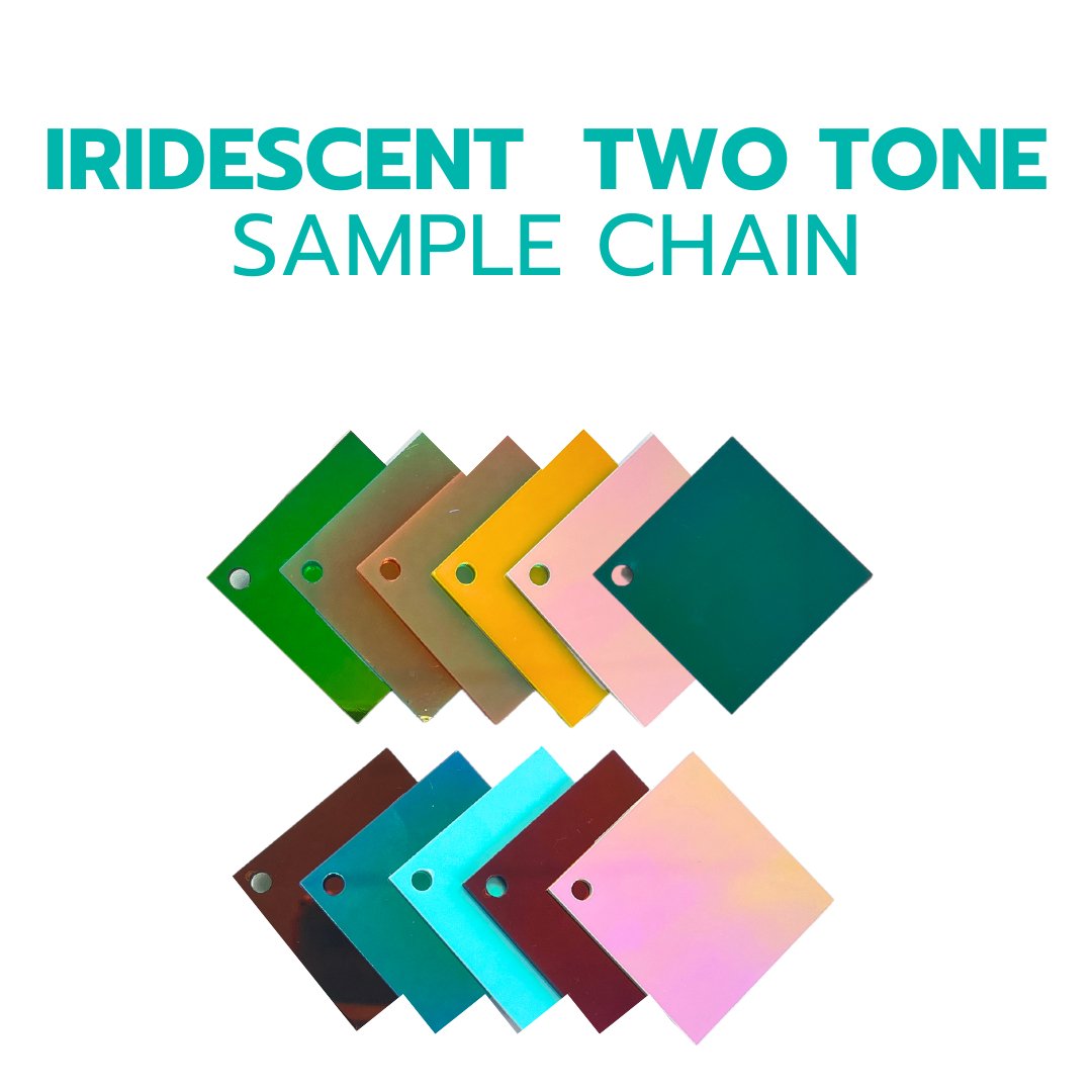 2" Sample Bundle - 1/8" Iridescent Two Tone Acrylic Sheets – Custom ...