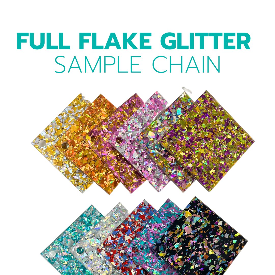 2" Sample Bundle - Full Flake Glitters Acrylic Sheets – Custom Made Better