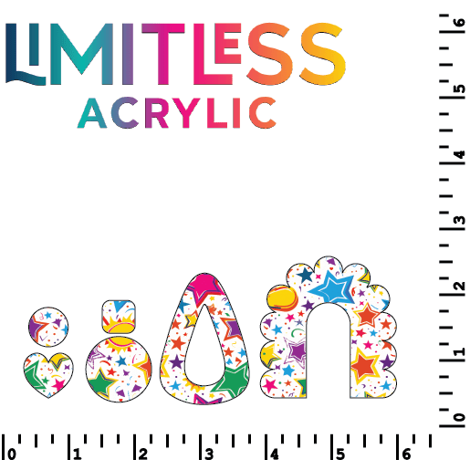 P0255 | Colorful Cartoony Stars Pattern Acrylic Sheets – Custom Made Better