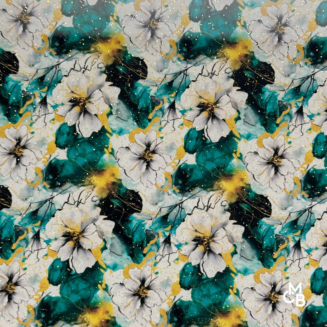 Emerald Alcohol Ink on Gold Dust Pattern Acrylic Sheet CMB PRESTIGE PA ...