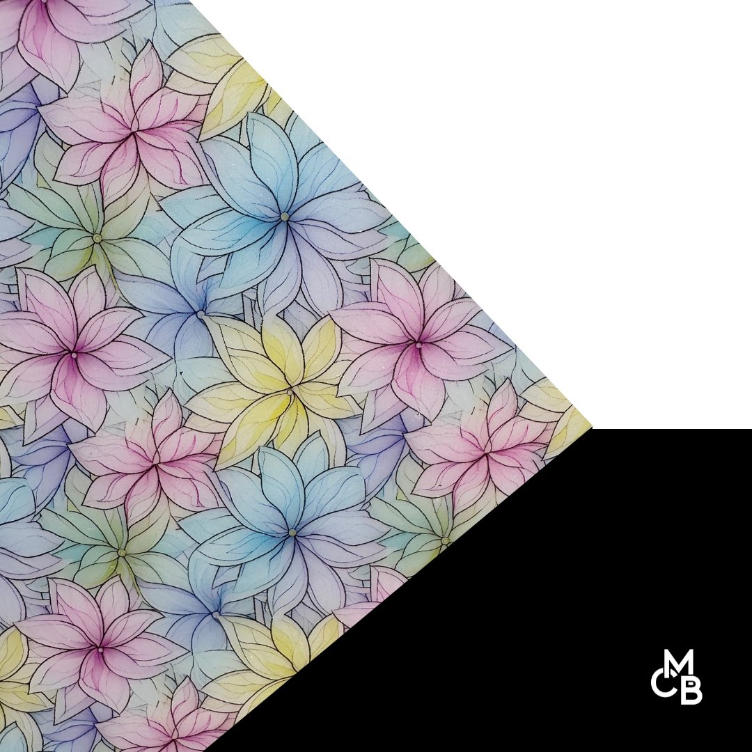Pastel Stained Glass Floral On Frosted White Pattern Acrylic Sheet CMB ...