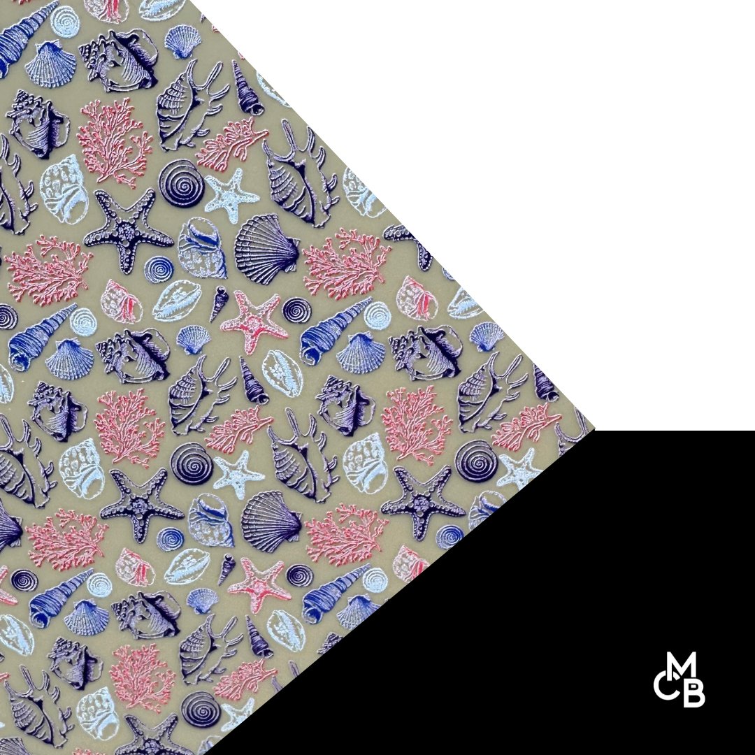 1/8" Seashells on Matte Sand Pattern Acrylic Sheet CMB PRESTIGE PATTER ...