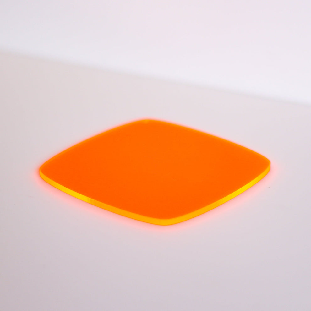 1/8" Transparent Fluorescent Orange Cast Acrylic Sheets – Custom Made ...