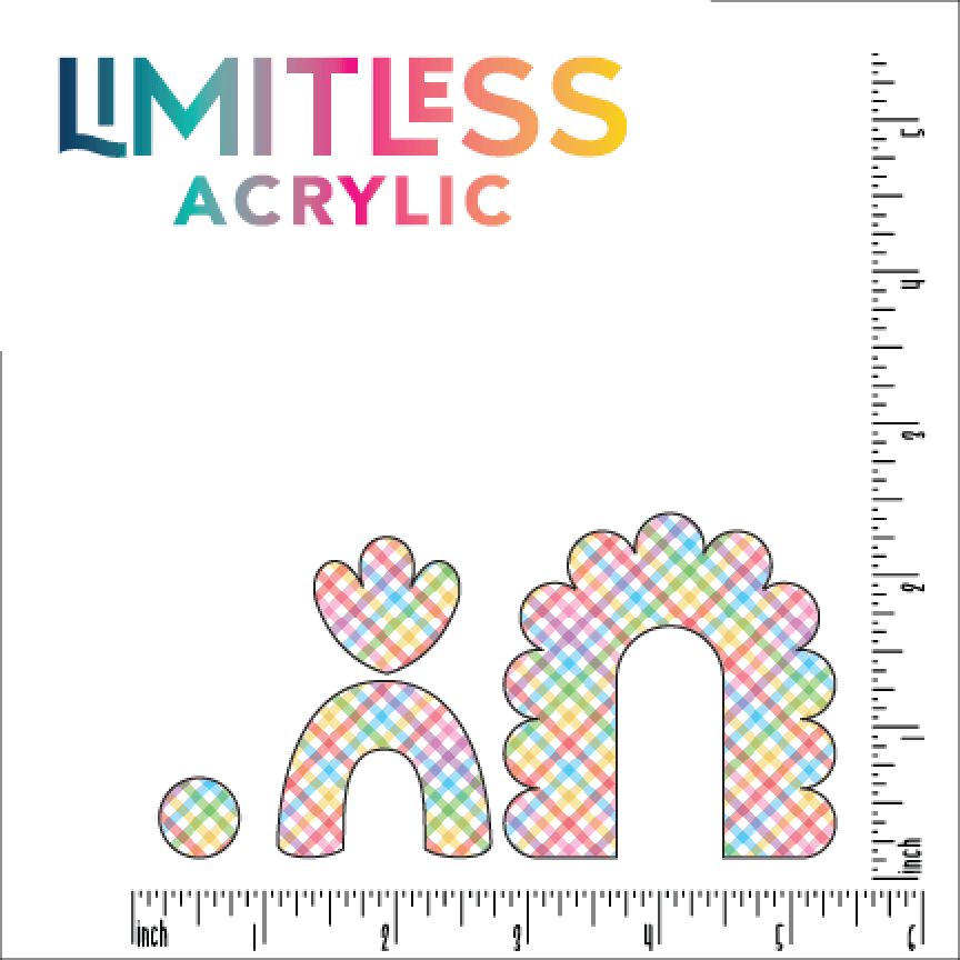 P0845 | Rainbow Gingham Pattern Acrylic Sheet – Custom Made Better