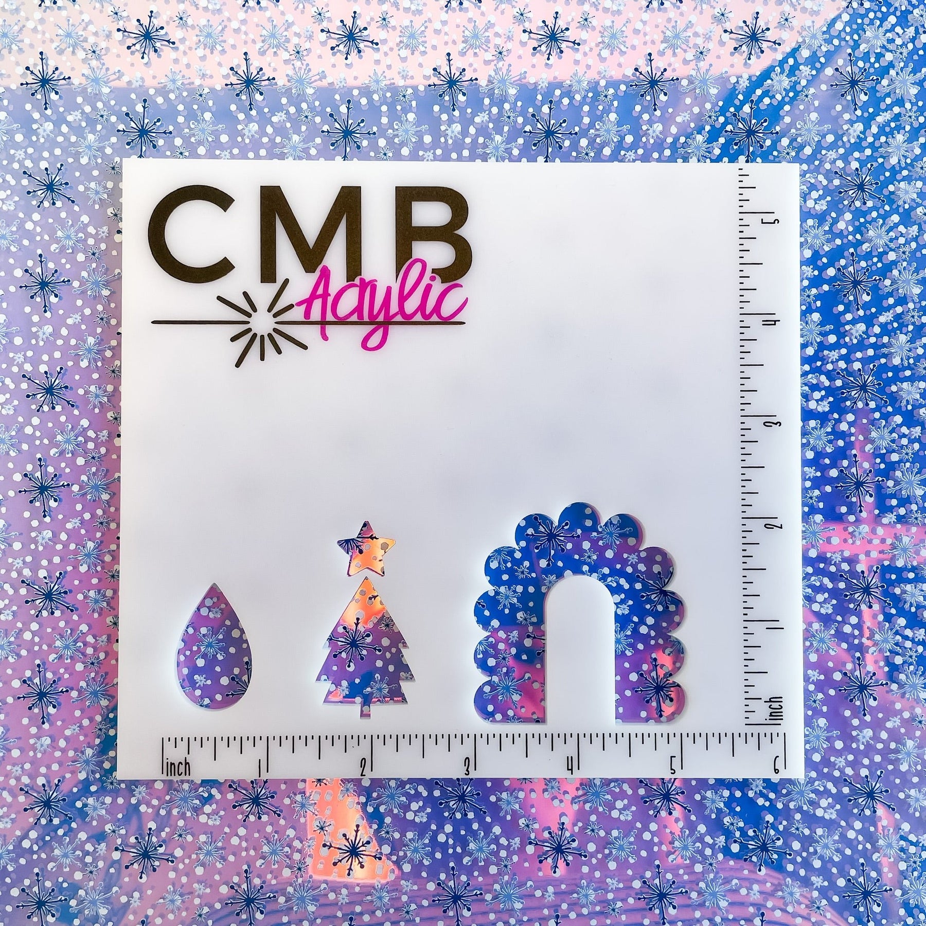 Blue Snowflakes Pattern Acrylic Sheet – Custom Made Better